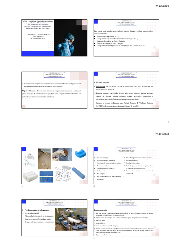 Assistência de Enfermagem Ao Paciente No Transoperatório | PDF ...