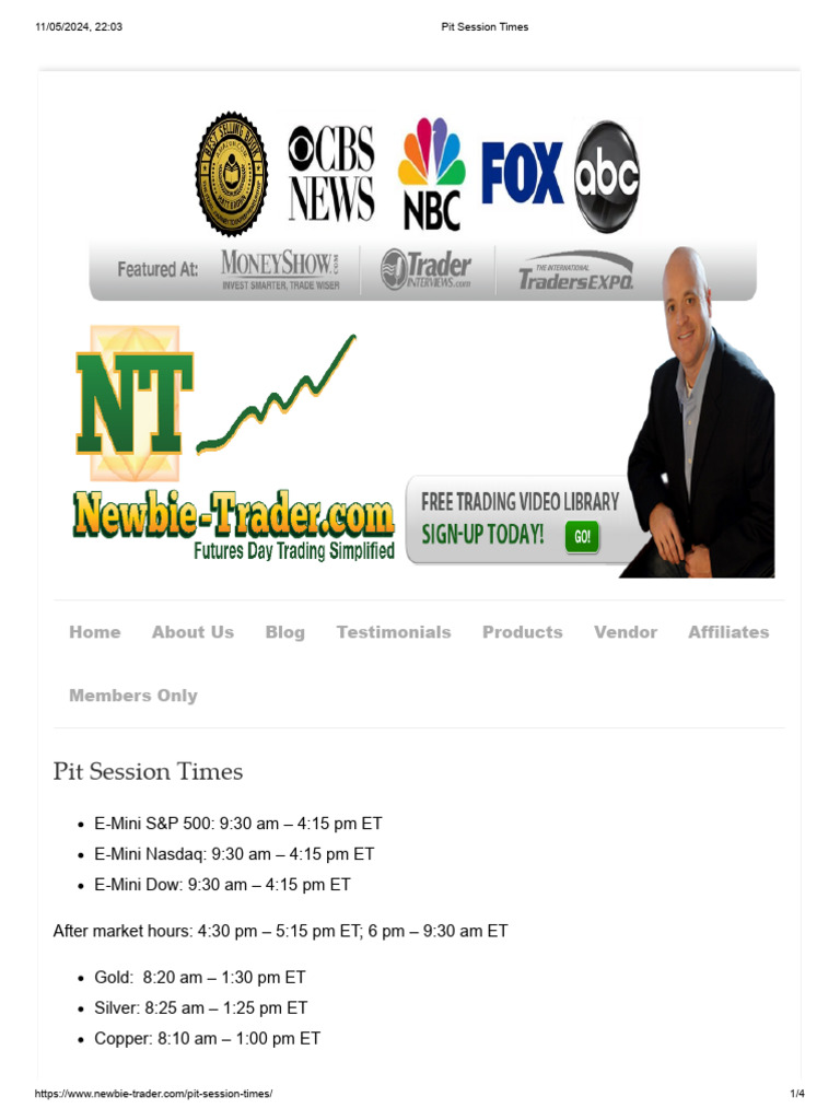 Pit Session Times | PDF | Futures Contract | Foreign Exchange Market