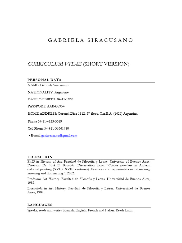 Gabriela Siracusano CV | PDF | México | Buenos Aires