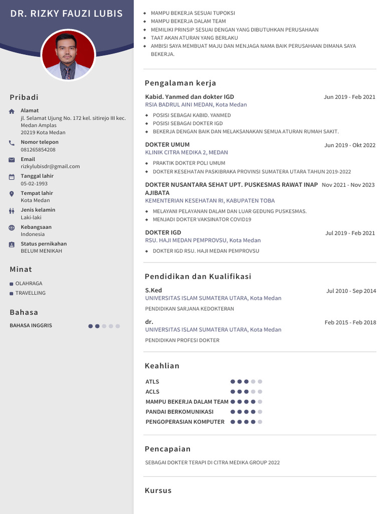 CV 2023 Dr. Rizky | PDF