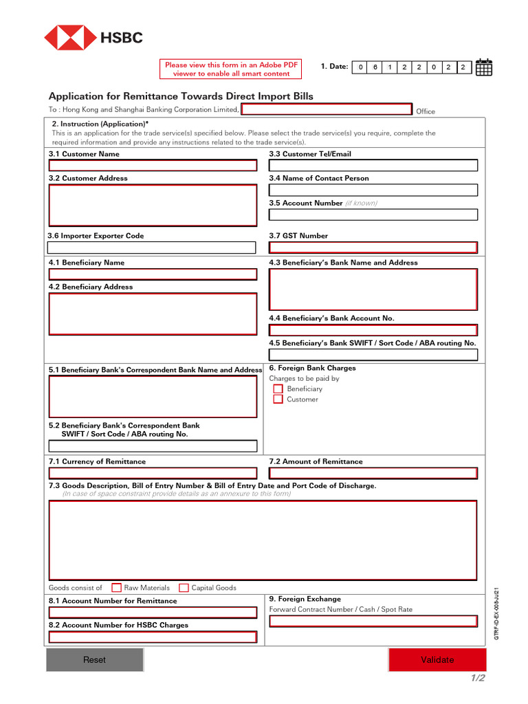 Direct Import Bills Remittance Application | PDF | Economies | Business