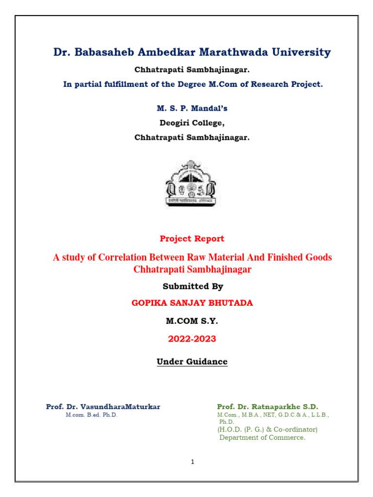 Gopika M.com Projekt 2 | PDF | Inventory | Cost Of Goods Sold Gopika M.com Projekt 2 | PDF | Inventory | Cost Of Goods Sold