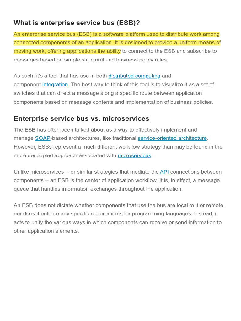 Understanding Enterprise Service Bus (ESB) | PDF | Application Software ...