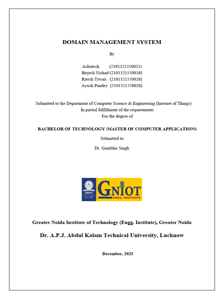 Domain Management System Overview | PDF