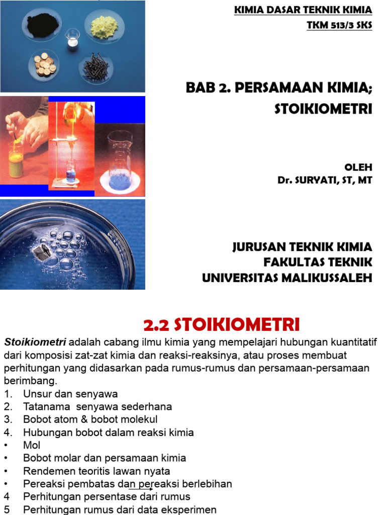 BAB2.2PERSAMAAN KIMIA Stoikiometri | PDF | Sains & Matematika