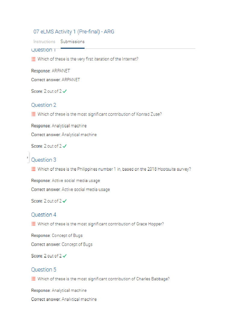STS Short Quiz | PDF