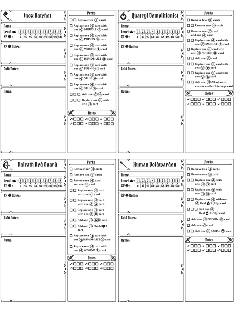 Card Modifications for Gloomhaven | PDF