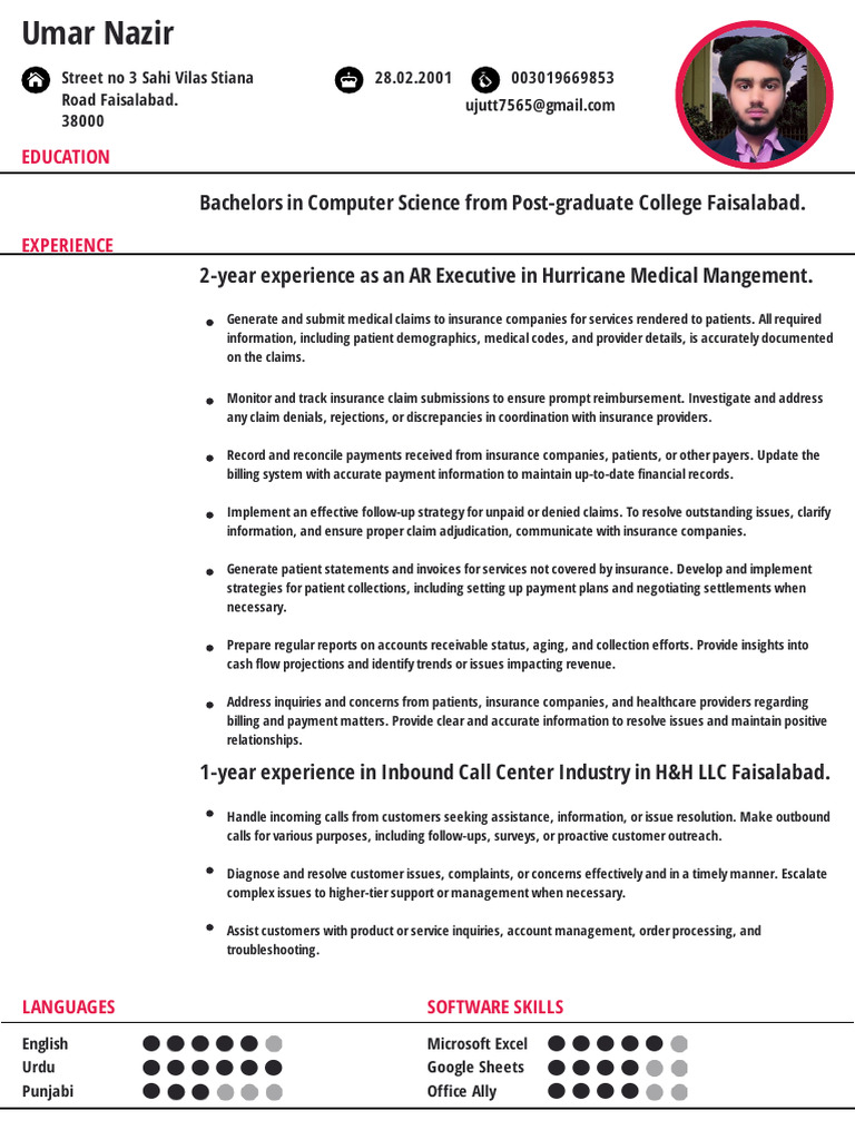 Umar Nazir CV | PDF | Insurance