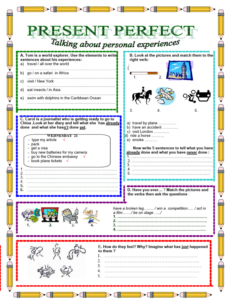 Present Perfect - Ex. | Download Free PDF | Syntax | Linguistic Morphology
