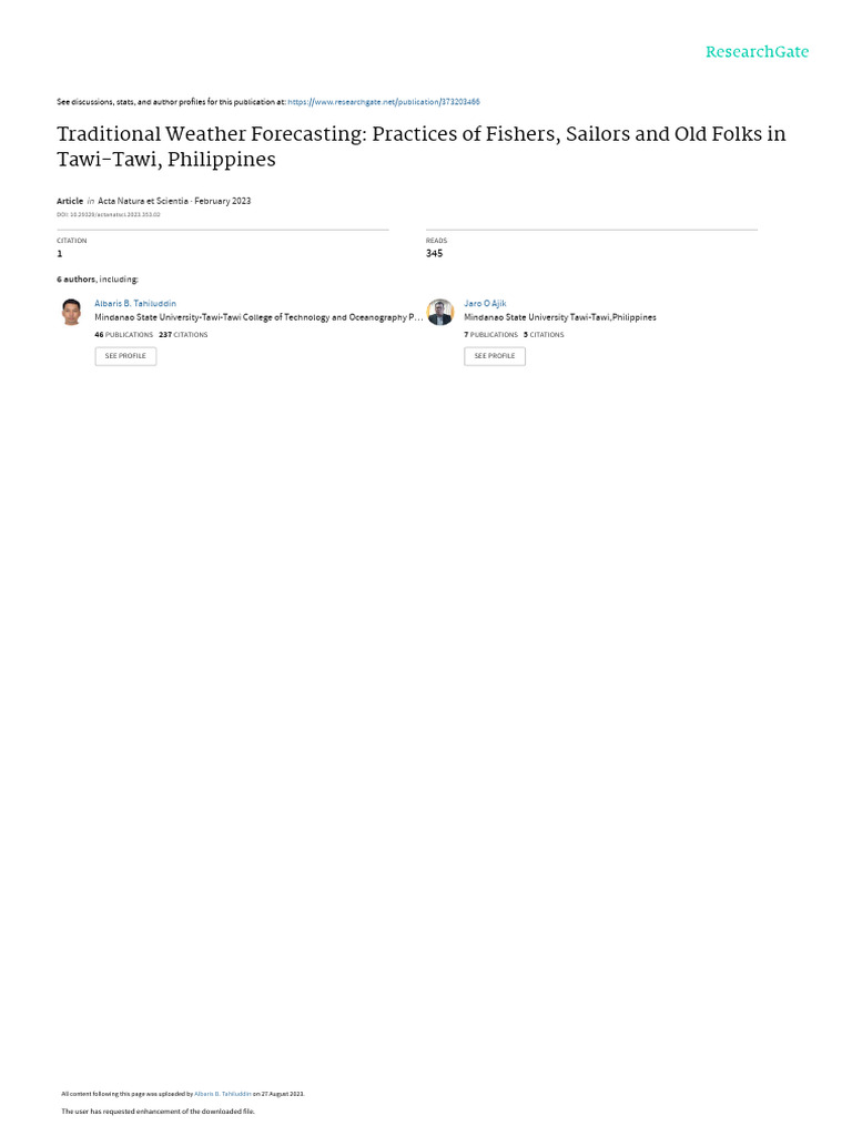 Traditional Weather Forecasting Practicesof Fishers Sailorsand Old ...