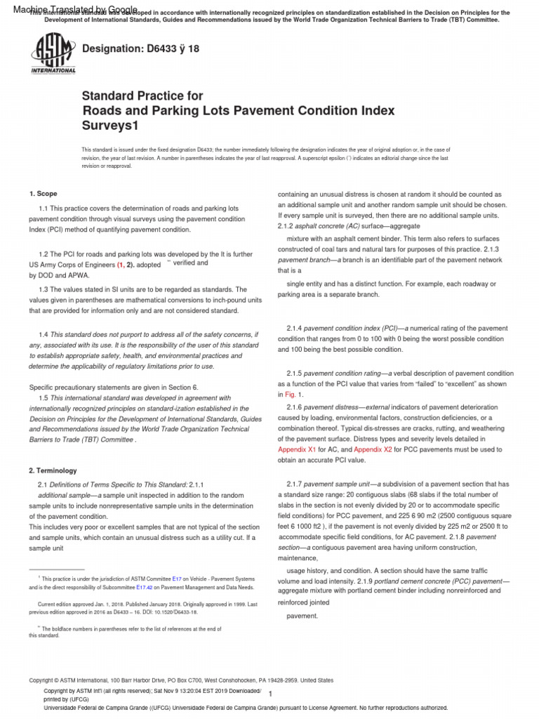 Astm D6433 - 2018 | PDF