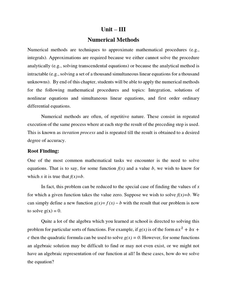Numerical Methods Overview and Techniques | PDF | Integral | Numerical Analysis