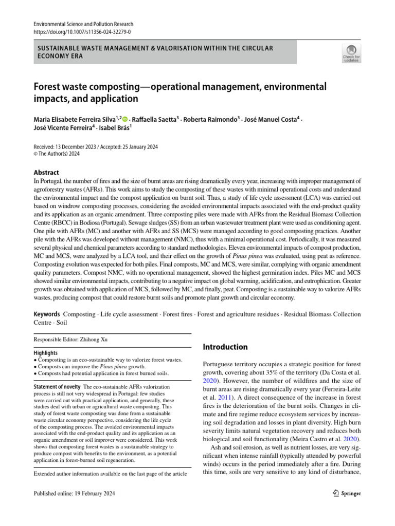 Forest Waste Composting for Soil Recovery | PDF | Compost | Life Cycle ...