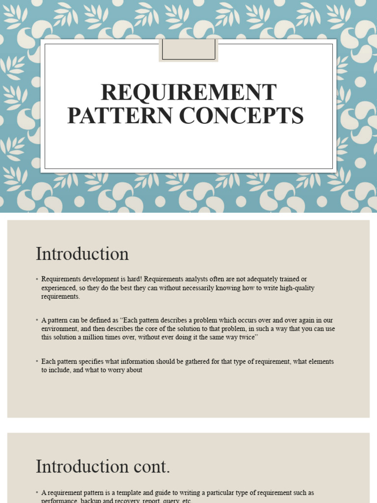 8-Requirement Pattern Concepts | PDF | Information | System