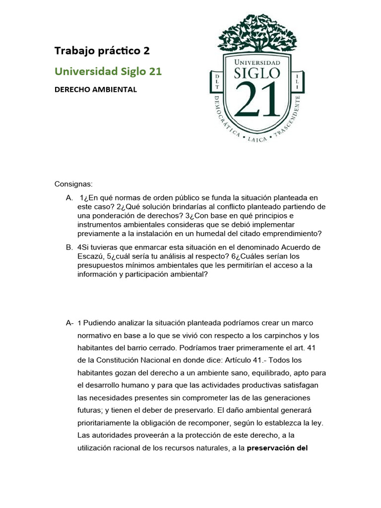 Trabajo Practico2 AMBIENTAL | PDF | Entorno natural