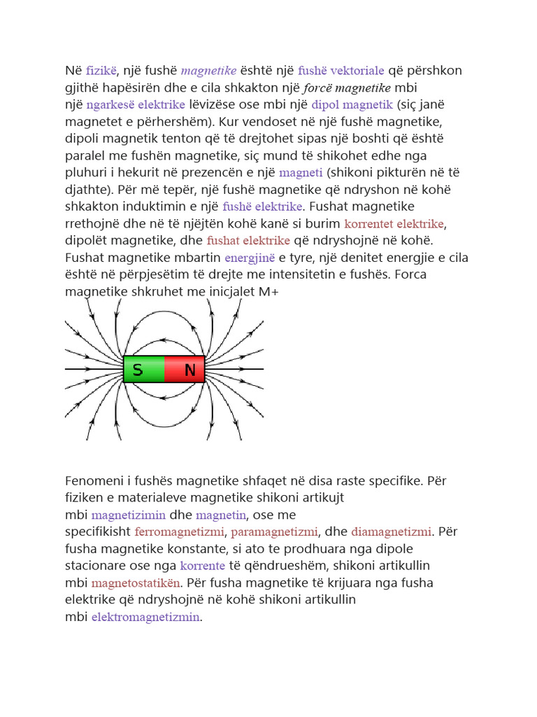 Fizikë Fushë Vektoriale Ngarkesë Elektrike Dipol Magnetik: Magnetike | PDF