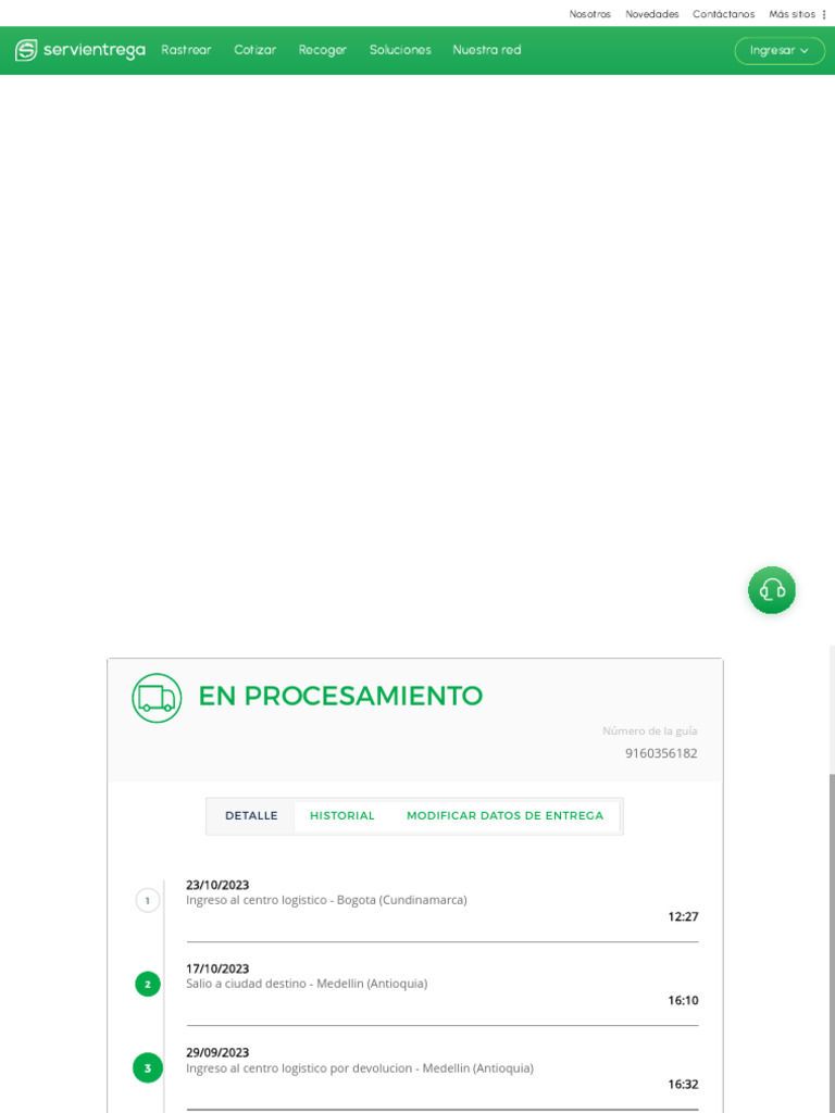 Ingreso y rastreo en Servientrega | PDF | Datos | Ciencias de la ...