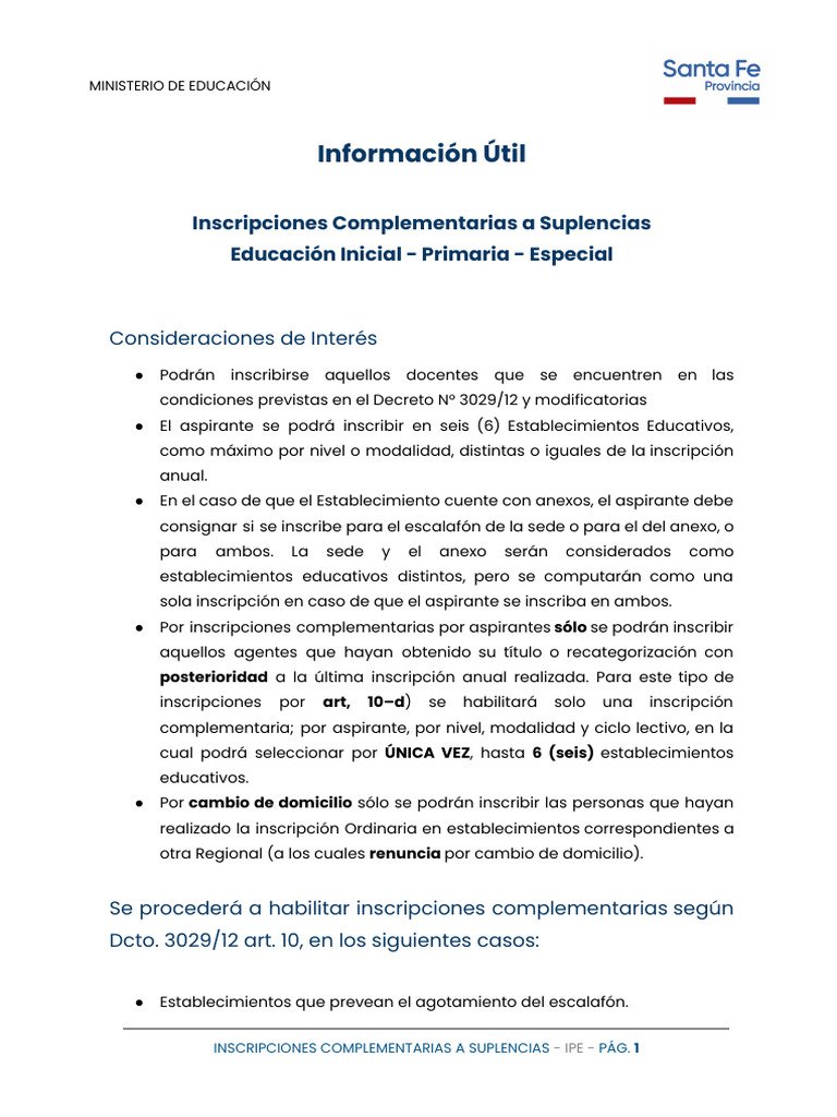 Info Util Complementarias IPE 2023 | PDF