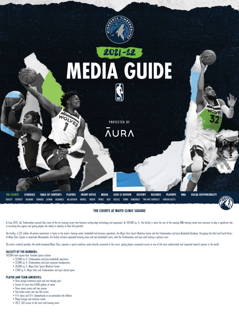 Timberwolves 2021-22 Media Guide | PDF | Sports | Basketball Teams