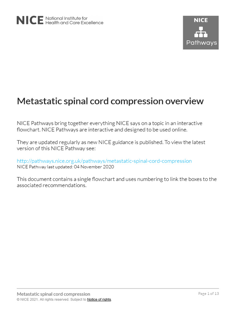 Metastatic Spinal Cord Compression Metastatic Spinal Cord Compression ...