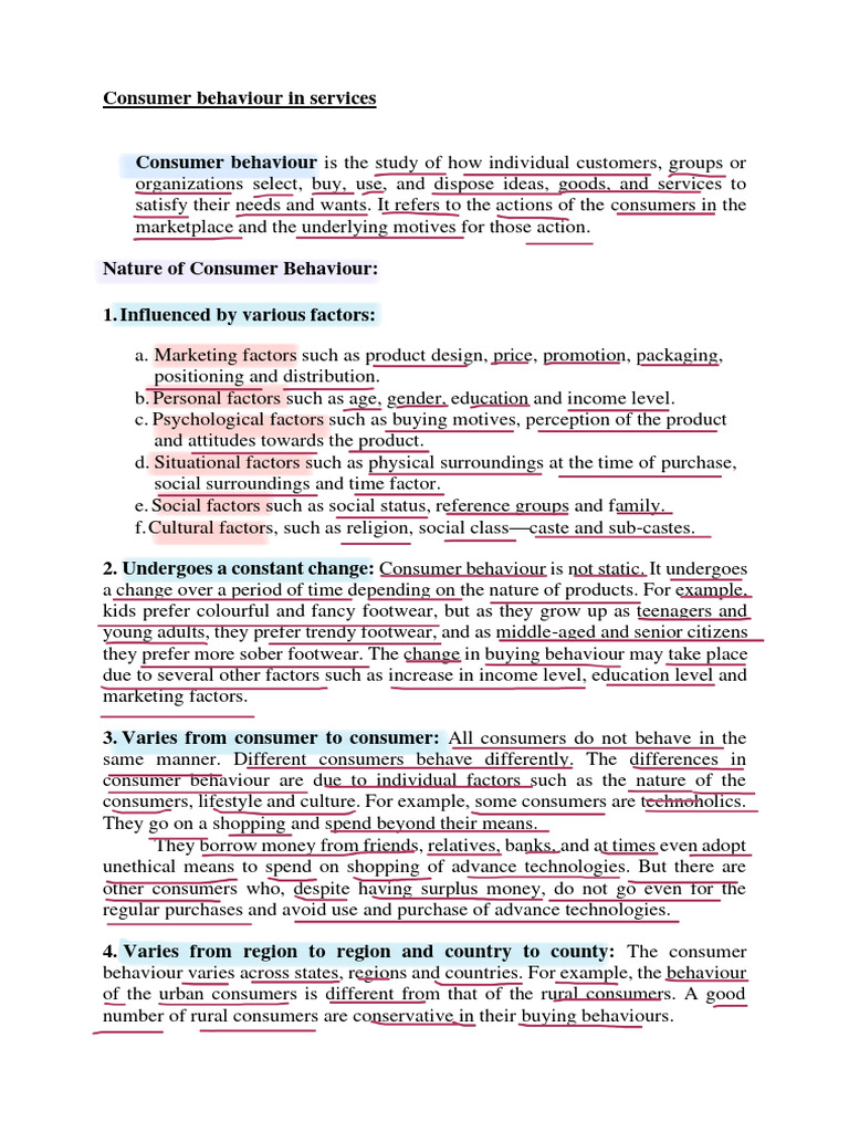 Consumer Behaviour Pdf Consumer Behaviour Behavior