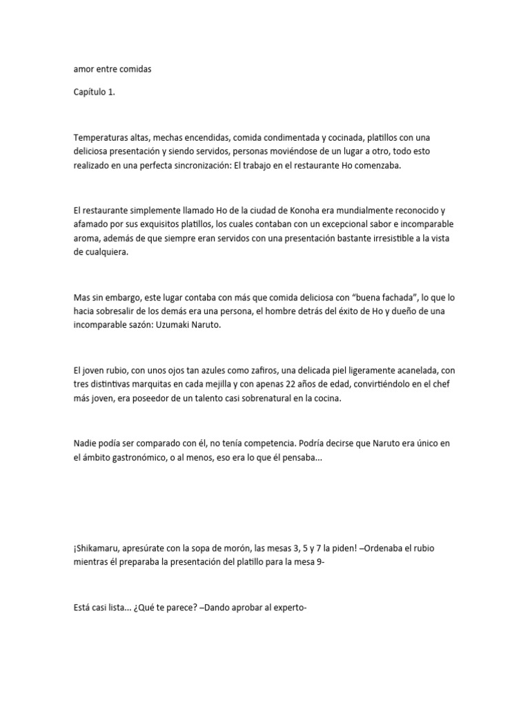 Amor Entre Comidas | PDF