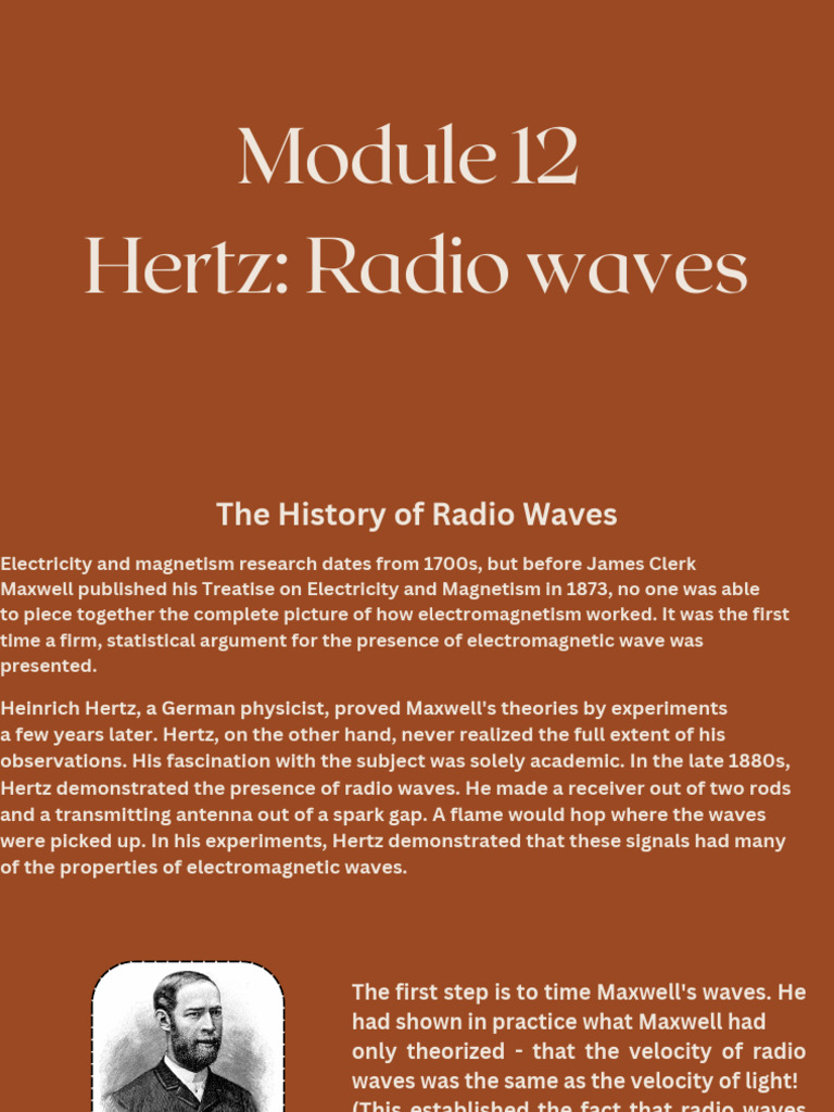 Module 12 Hertz Radio Waves - 20240513 - 083912 - 0000 | PDF | Radio | Radio Wave