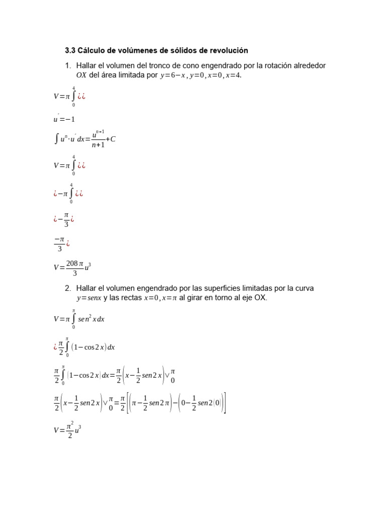 Ejercicios | PDF | Integral | Funciones y mapeos