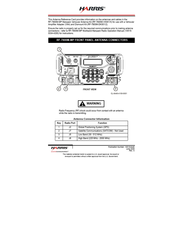 7800M-MP Ant Conn Guide | PDF | Radio Technology | Electronics