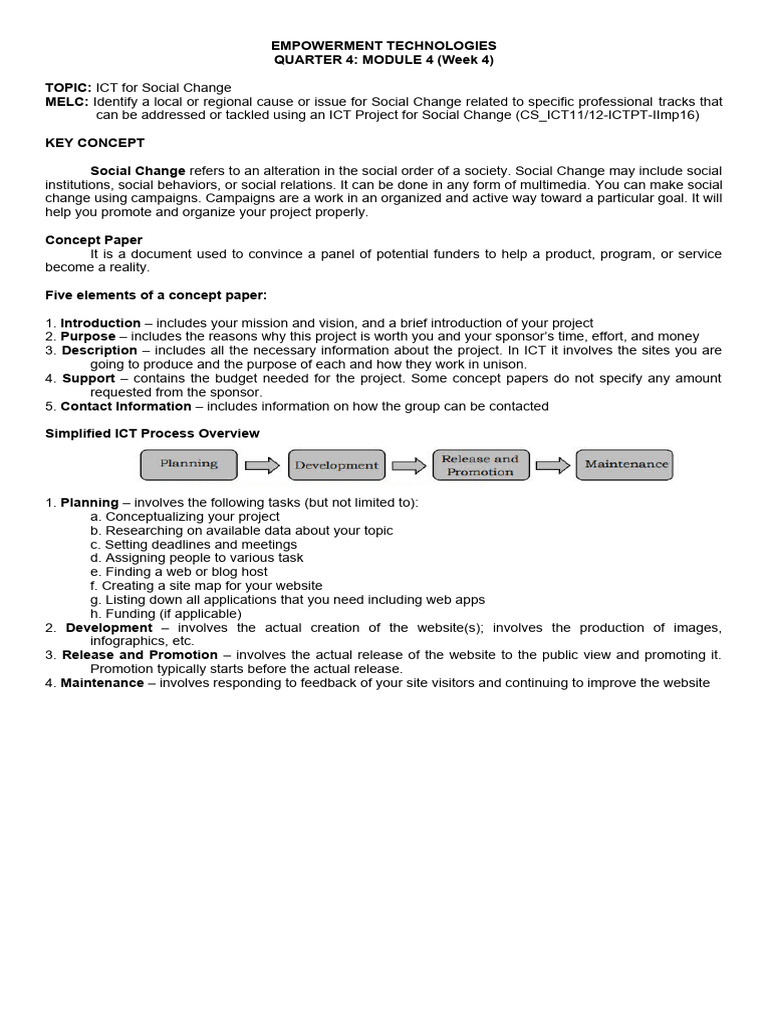 Q4-Emtech-Lesson-5-Social-Change | PDF | Information | Literacy Q4-Emtech-Lesson-5-Social-Change | PDF | Information | Literacy