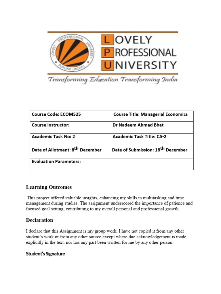 Economics Ca2 Final Report | PDF | Recession | Great Recession