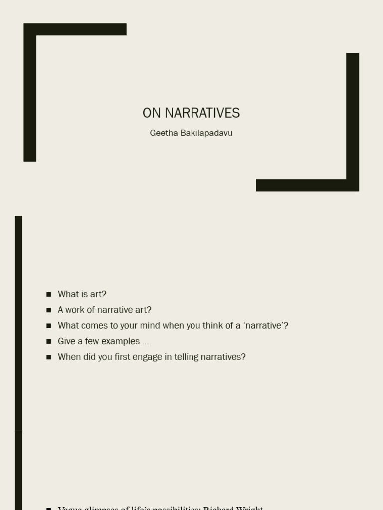 On Narratives - Master Slide | PDF | Narrative | Plot (Narrative)