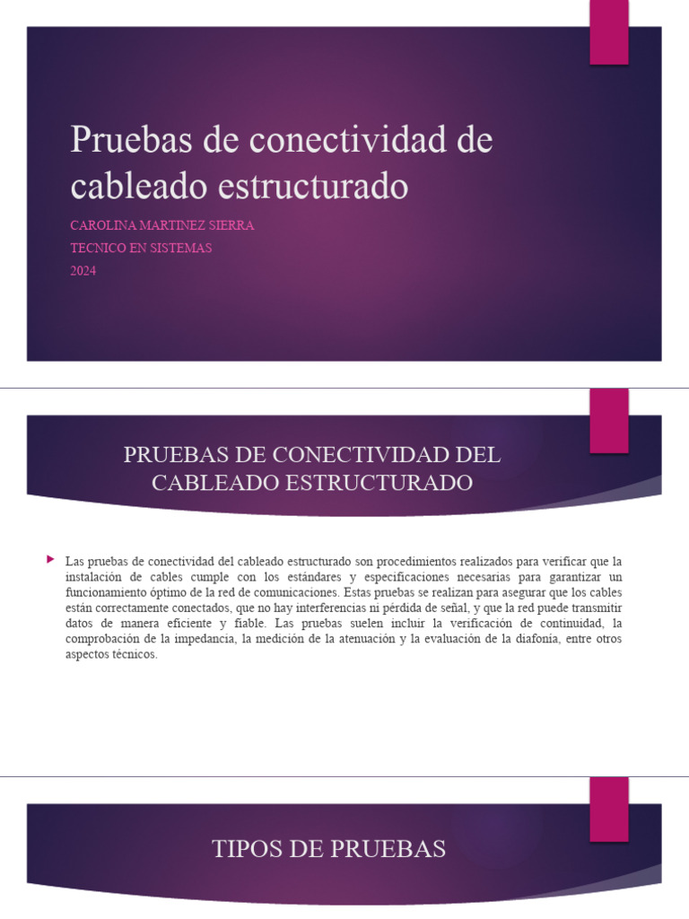 Pruebas de Cableado Estructurado | PDF | Telecomunicaciones | Tecnología de información y ...