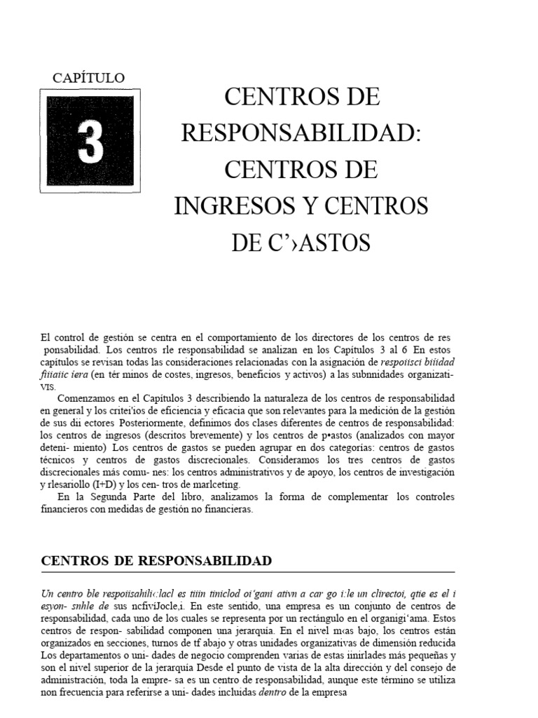 Cap03. Centros de Responsabilidad (Sin Casos) | PDF | Business | Publicidad