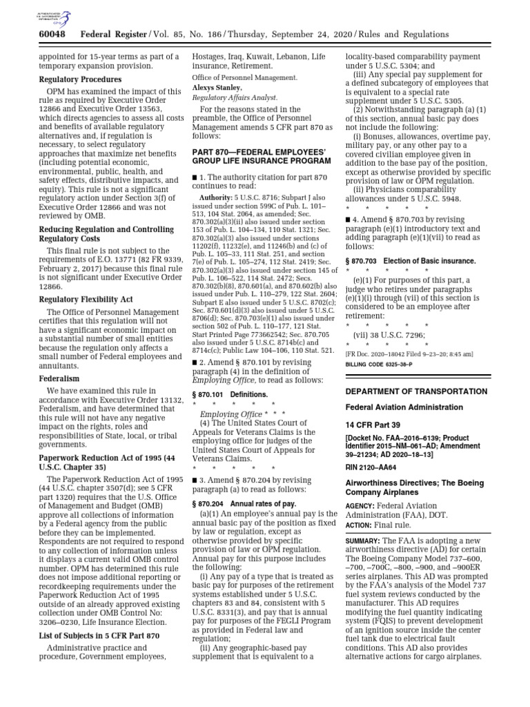 Federal Employee Life Insurance Update | PDF | Federal Aviation ...