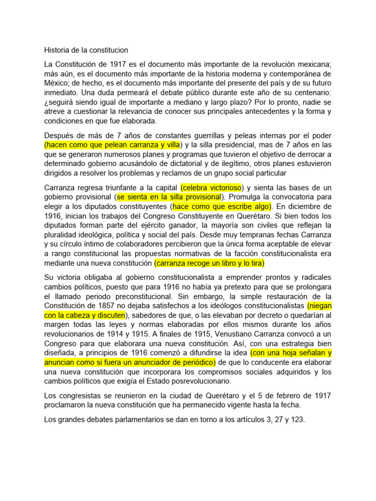 Historia De La Constitucion Pdf Revolución Mejicana Gobierno
