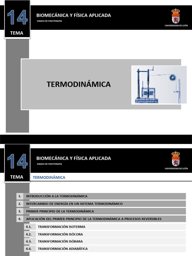 Tema 14. Bloque 1. Física | PDF | Termodinámica | Gases