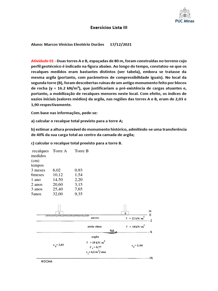 Atividade_Lista III | PDF