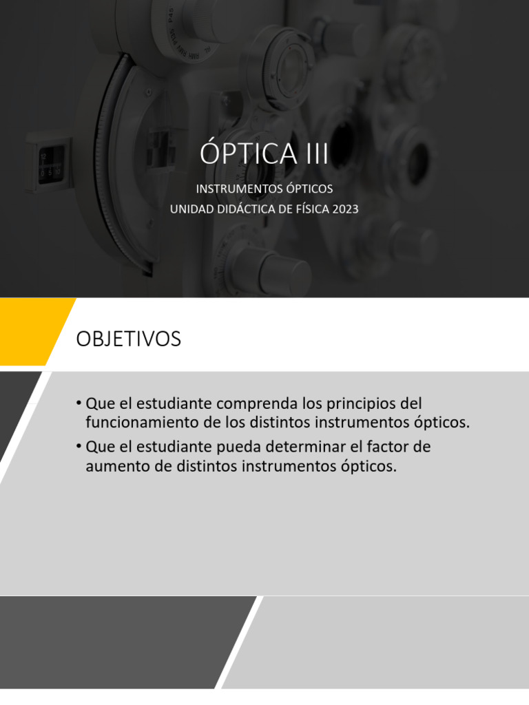 Optica III Instrumentos | PDF | Óptica | Dispositivos ópticos