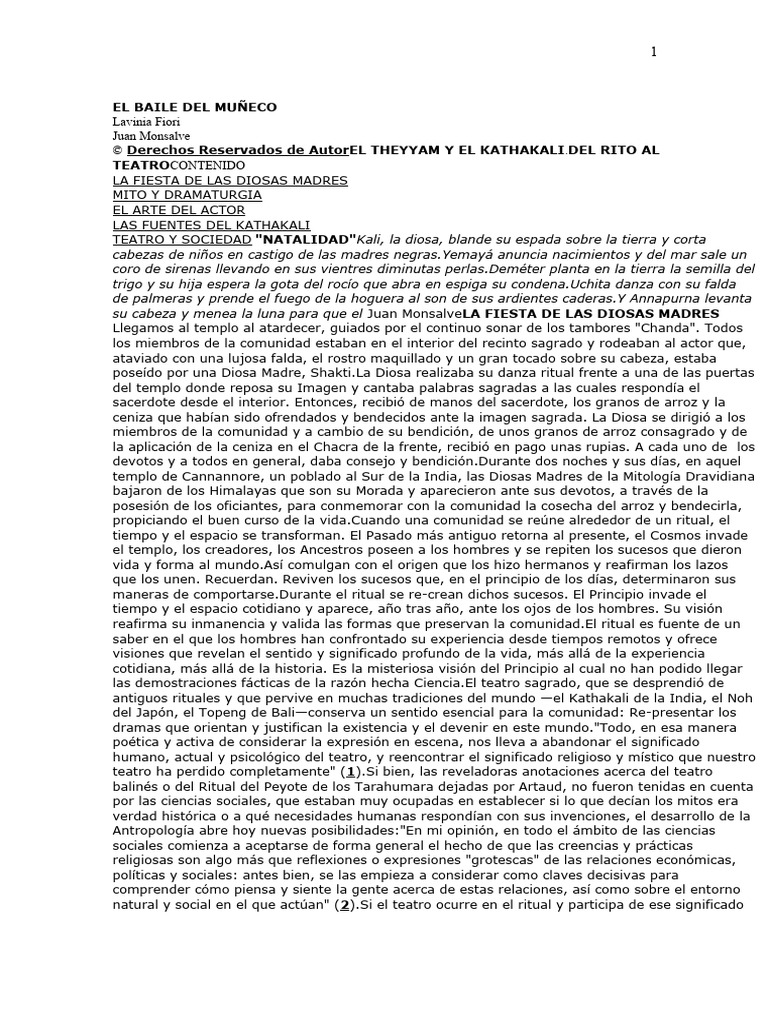 1) El Baile Del Muñeco | PDF | Teatro | Rituales