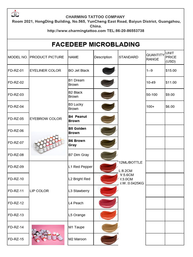 2023 FACEDEEP For Microblading | PDF | Human Appearance | Facial Hair