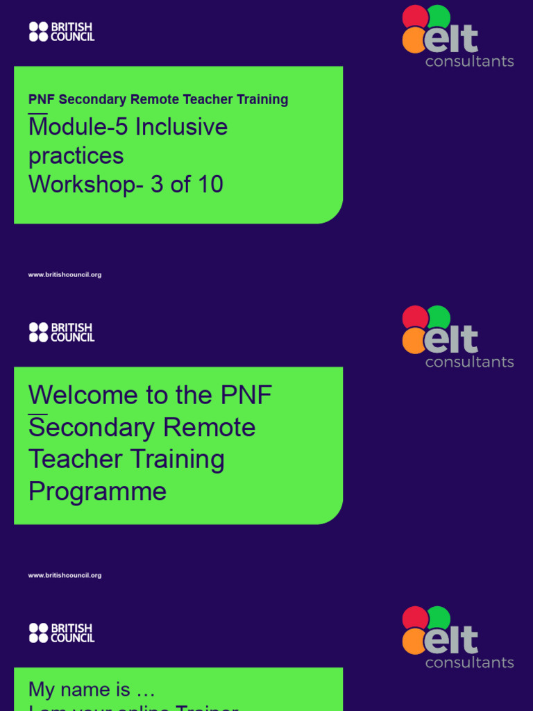 PT Pre Workshop Module 5 Inclusive Practices Workshop 3 of 10 | PDF ...