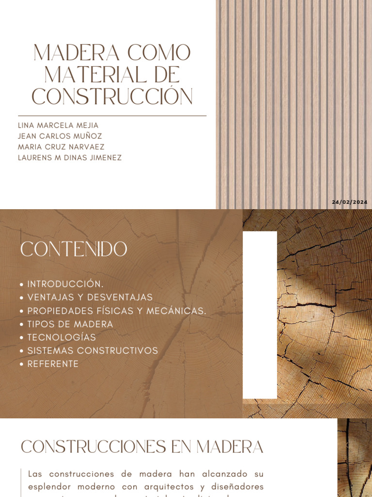 Propiedades de La Madera Como Material Constructivo | PDF | Madera | Madera contrachapada