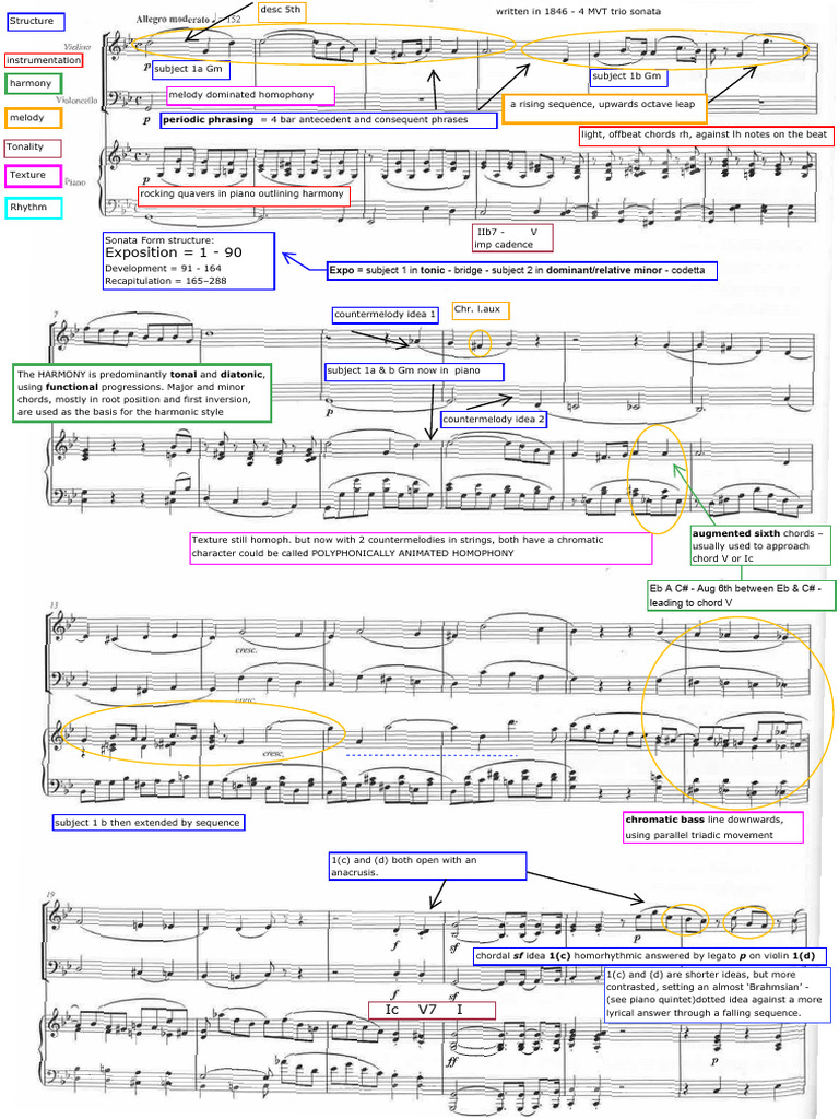 Piano Trio - Schumann FINAL Annotated | PDF | Chord (Music) | Music Theory