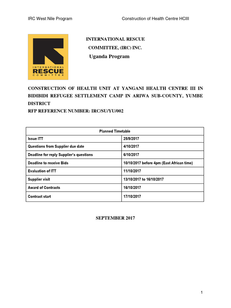 Uganda Program: International Rescue Committee, (Irc) Inc | PDF ...