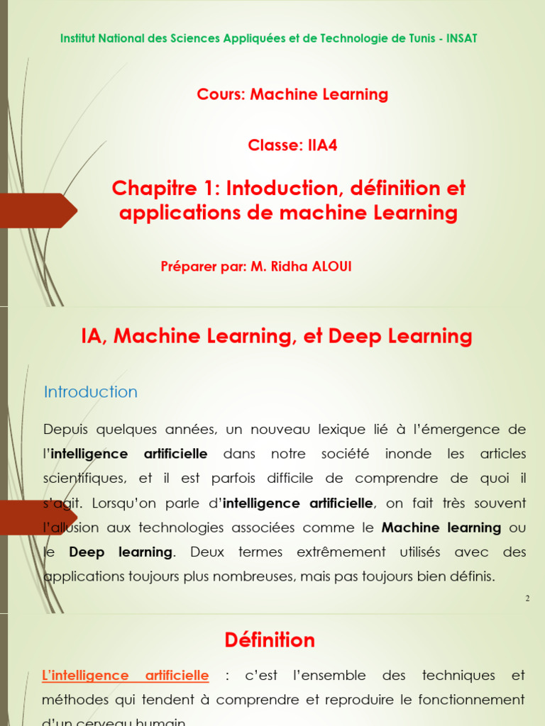 Introduction au Machine Learning | PDF | Apprentissage automatique ...