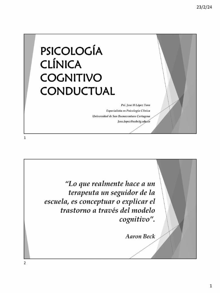 PDF Profundizacion Clinica TCC Clase 1 Compress | PDF