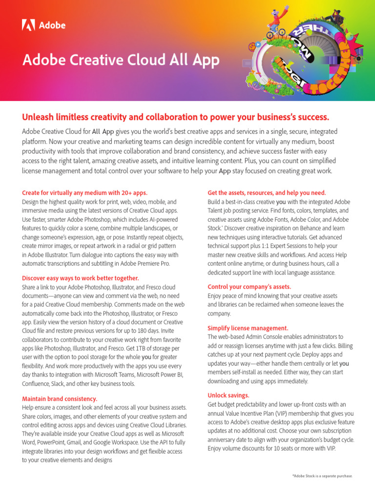 Adobe Creative Cloud For All Apps | PDF | Adobe Photoshop | Adobe ...