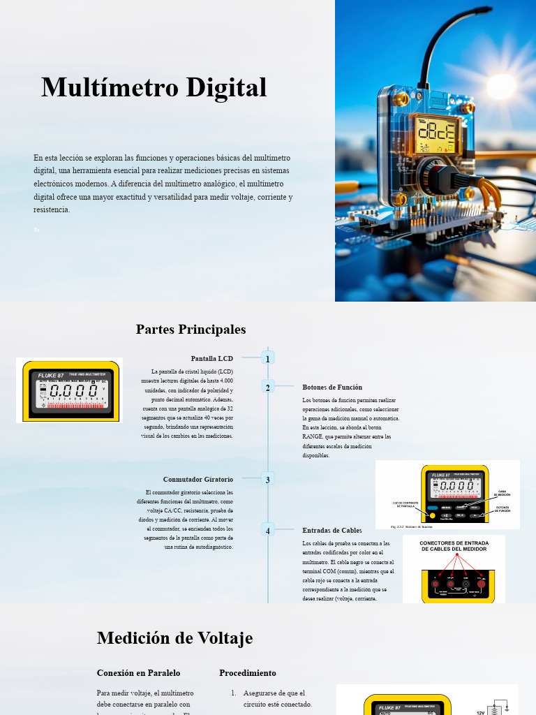 Leccion-3-Multimetro-Digital | PDF | Red eléctrica | Corriente eléctrica