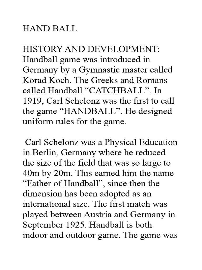 Handball | PDF | Indoor Sports | Team Sports